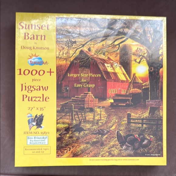 sunset barn | Games | Rustic Barn Puzzle 00 Pieces Yellow And Brown ...